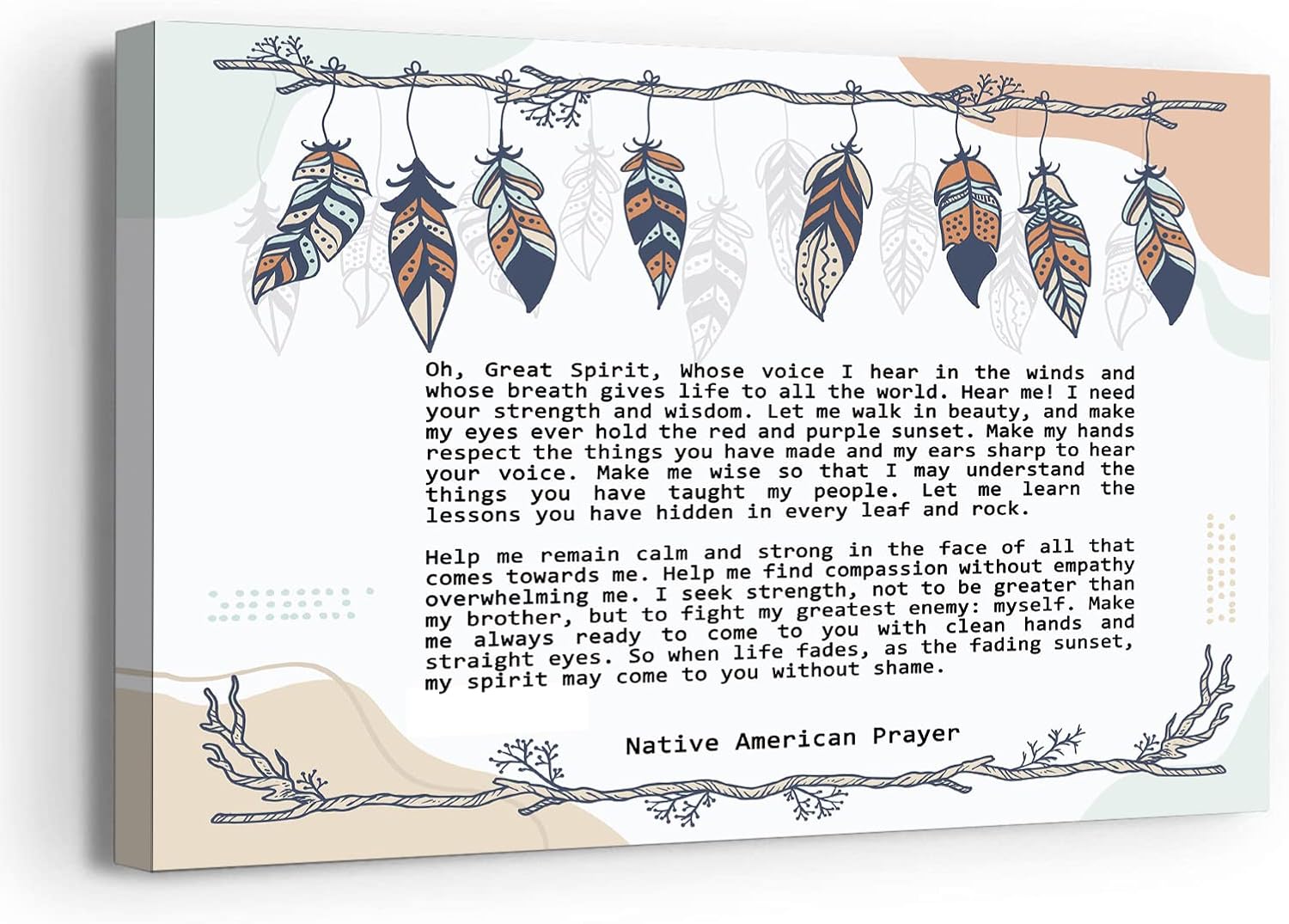 Amazon.com: RCVTVPV Native American Prayer Wall Art Great Spirit Prayer ...