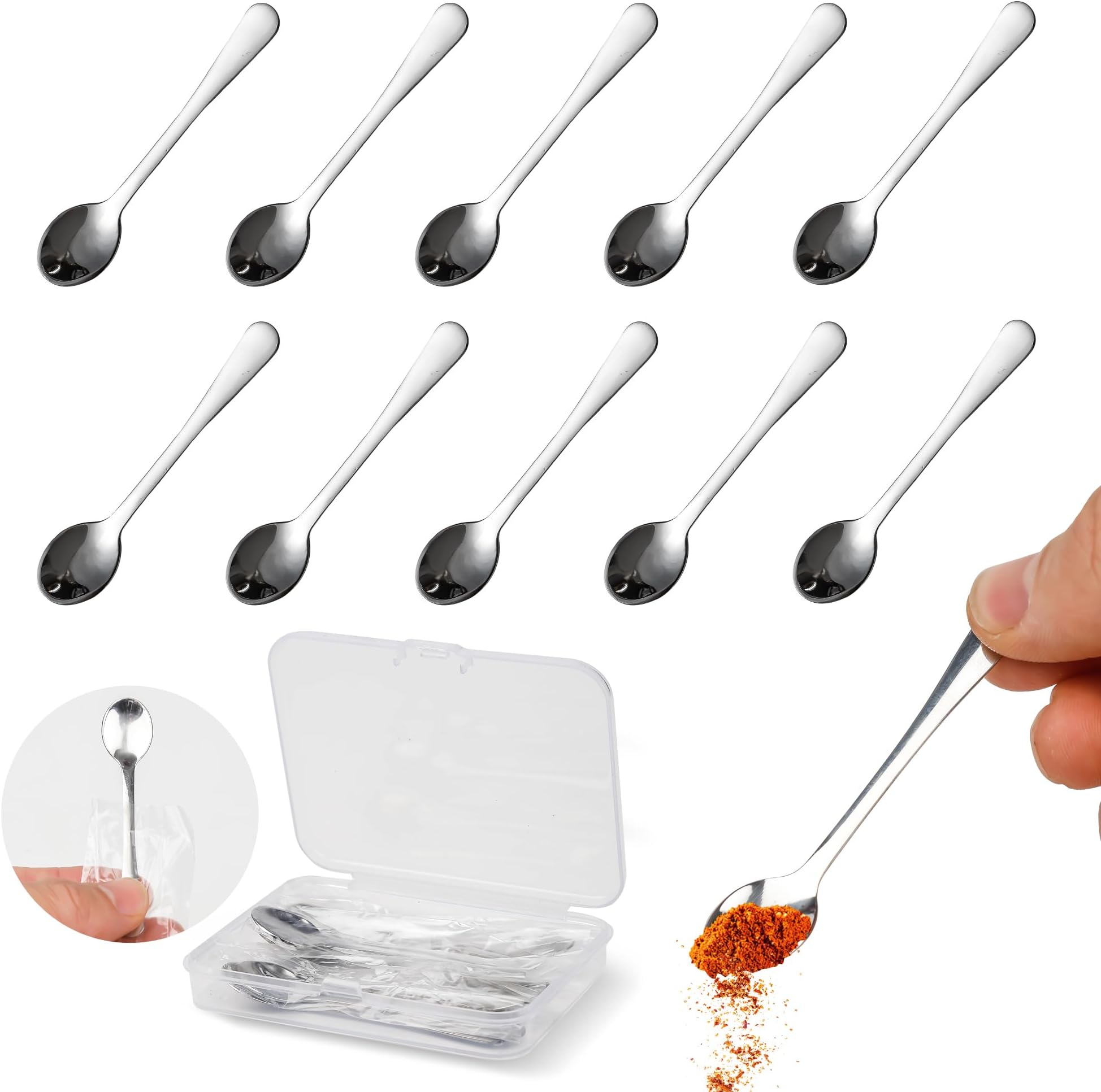 Amazon.com: 10 PCS Condiment Spoons Stainless Steel Mini Spoons 3 ...
