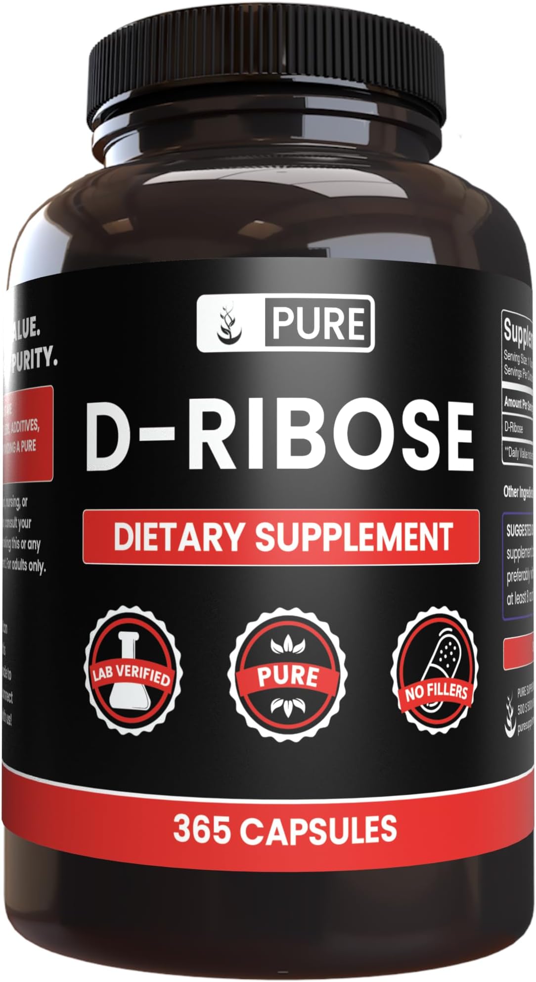 Amazon.com: Pure Original Ingredients D-Ribose (365 Capsules) No ...