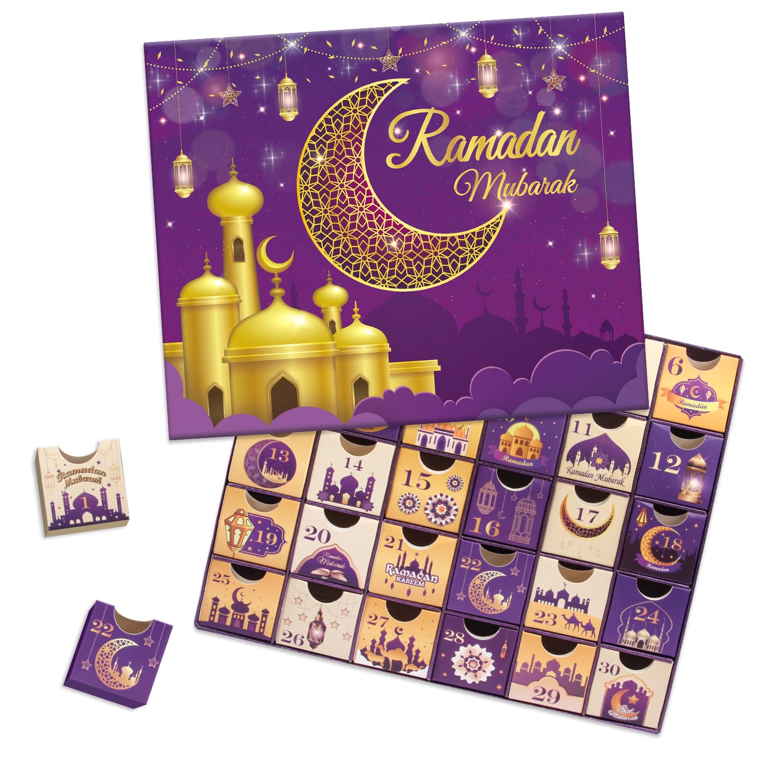 Amazon.com: Ramadan Advent Calendar with Drawers 2024, 30 Empty Boxes ...