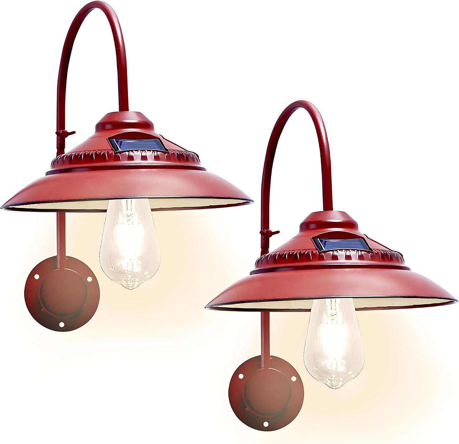 Goodeco Solar Barn Lights Outdoor - Rustic Vintage Outdoor Wall Lights ...