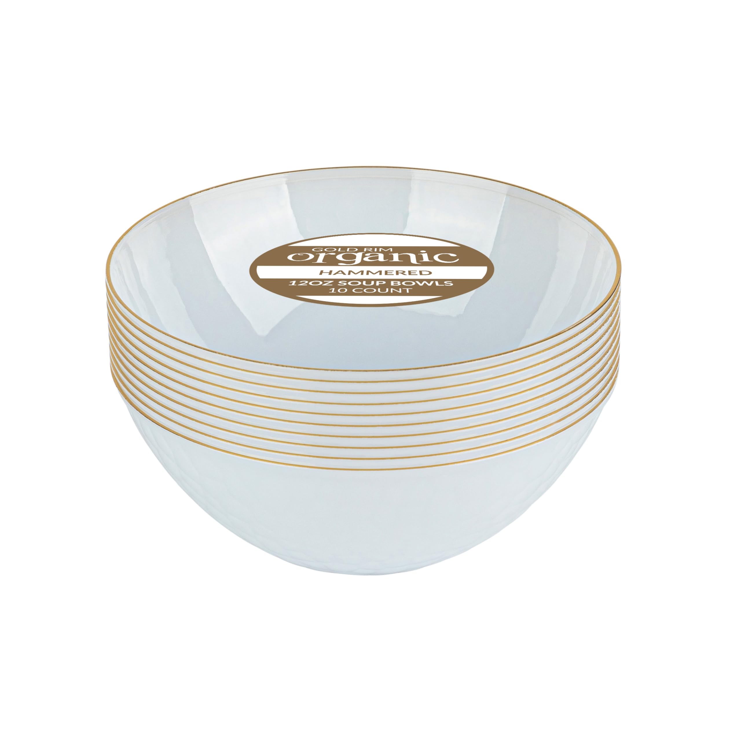 Amazon.com: PLASTICPRO 30 Pack 12 Ounce Hammered Plastic Bowls ...