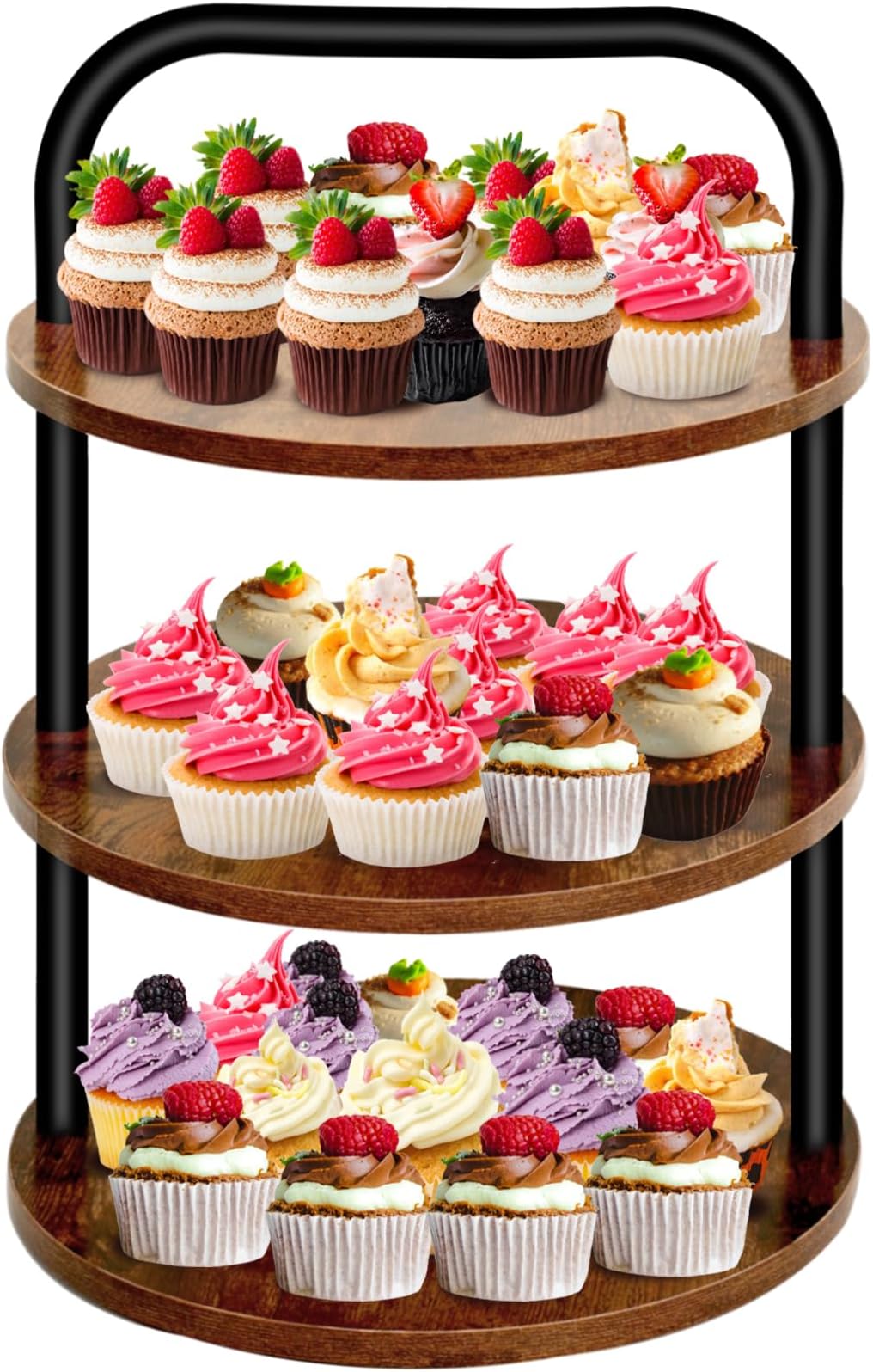 Amazon.com - 3 Tier Pie Plate Stand - Solid Satin Black Wrought Iron ...