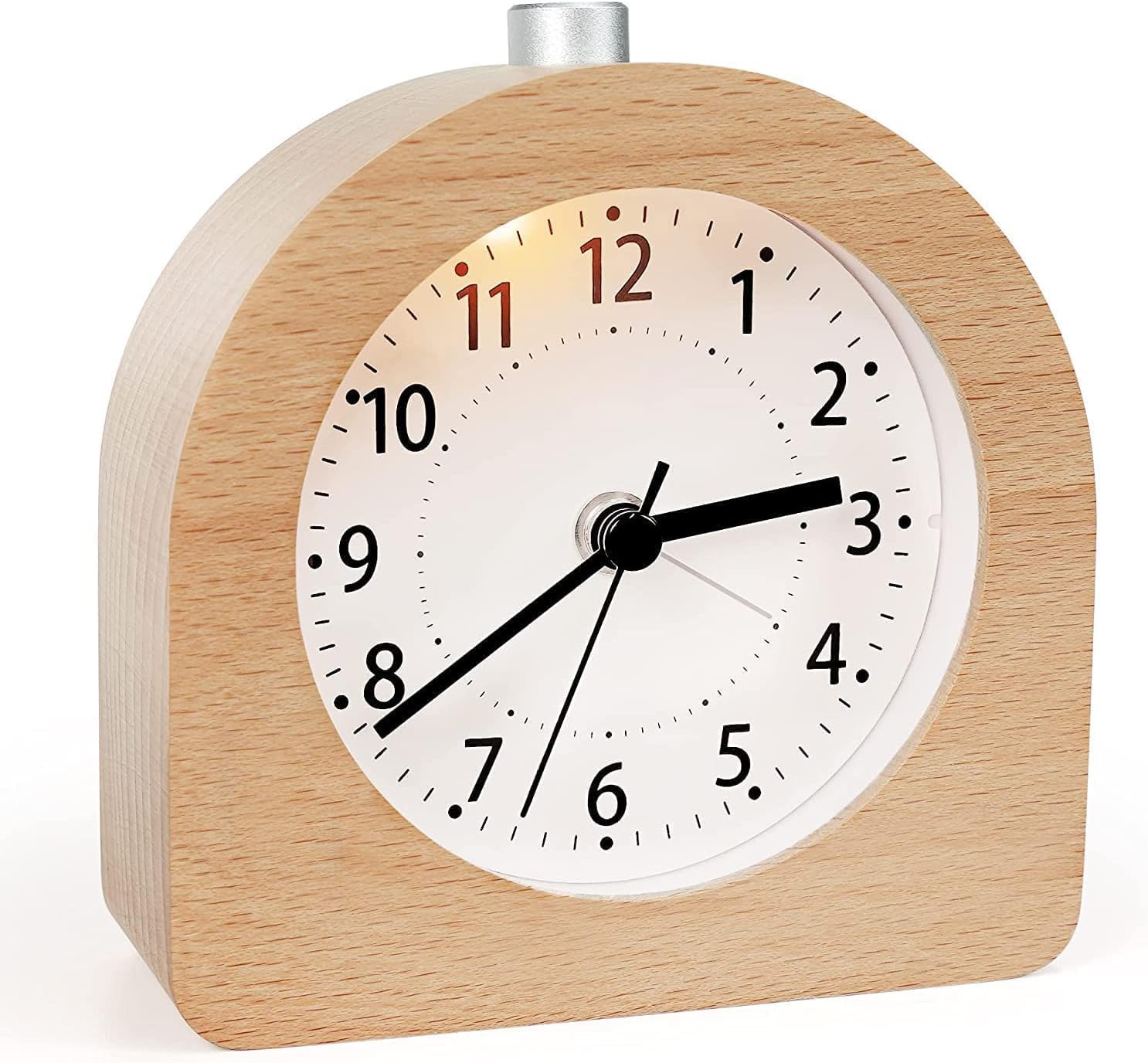 raimadim Alarm Clock Bedside - no Ticking Bedside Clock Battery Powered ...