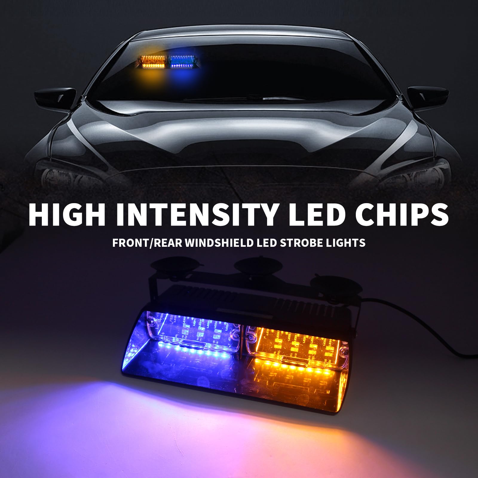 Snapklik.com : LITUPDAW LED Dash Emergency Strobe Light Interior Front ...