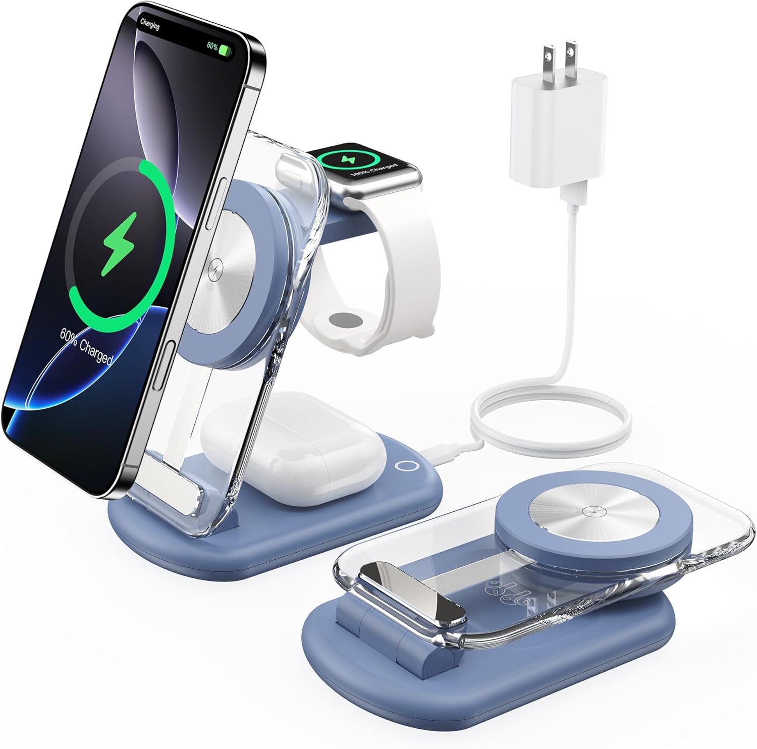 Amazon.com: 3 in 1 Magnetic Wireless Charging Station for Apple Devices ...