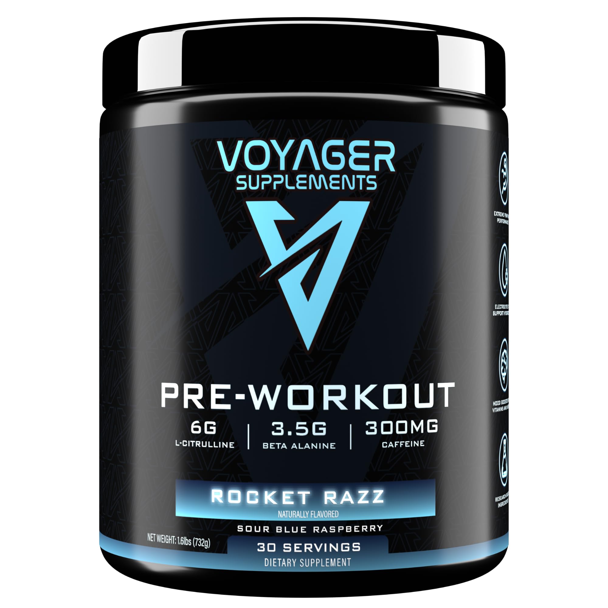 Amazon.com: Voyager Supplements Pre-Workout | Rocket Razz | Clinically ...