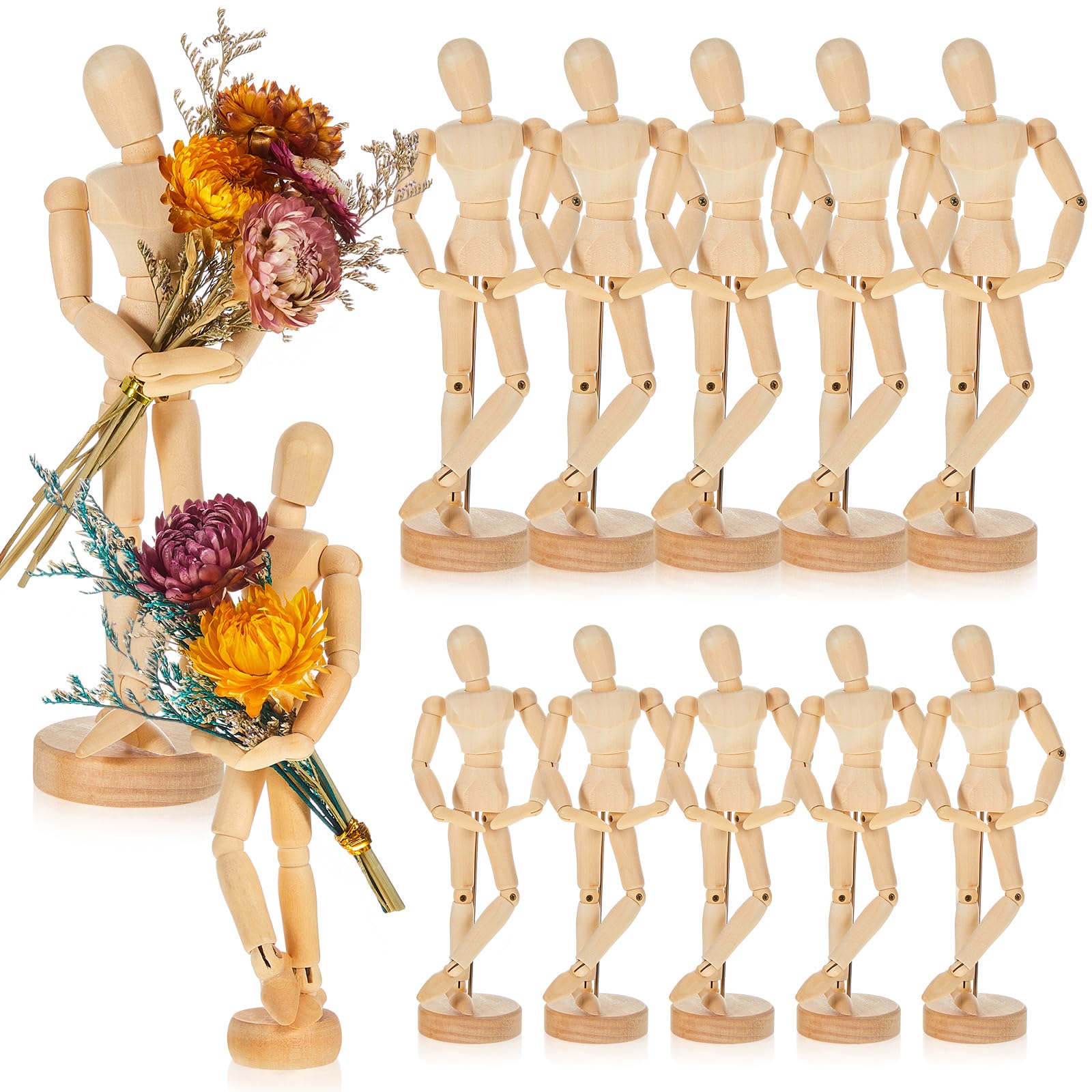 Amazon.com : Menkxi 12 Pcs Wooden Jointed Mannequin Air Plant Holder ...