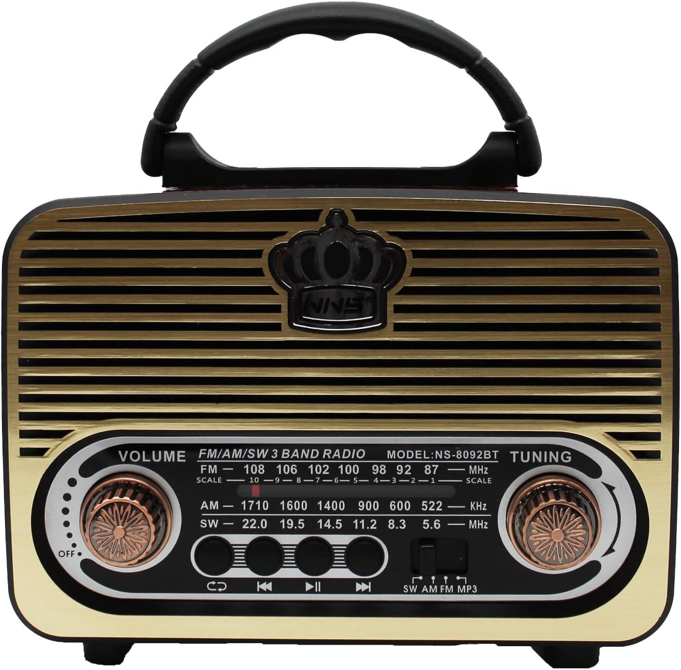 Radio Altavoz Clásico Retro Am | FM con Bluetooth MP3 TF USB con diseño ...