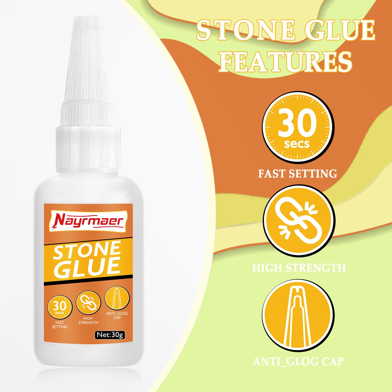 Snapklik.com : 30g Stone Glue, Clear Waterproof Marble Glue, Stone To ...