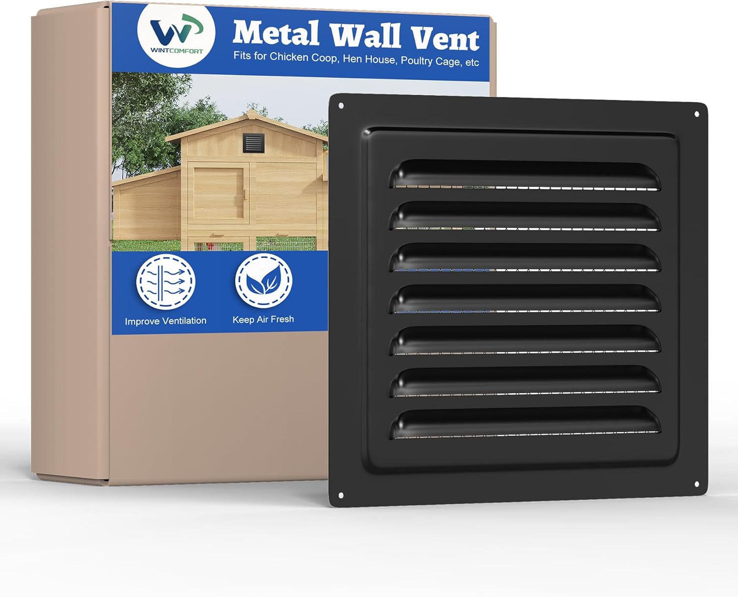 Amazon.com: Wintcomfort Chicken Coop Metal Wall Vent, 12" x 12" Metal ...