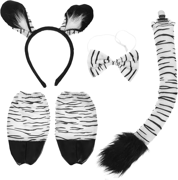 Amazon.com: JOINPAYA Zebra Costume Set for Kids: 4 Piece Zebra Ears ...