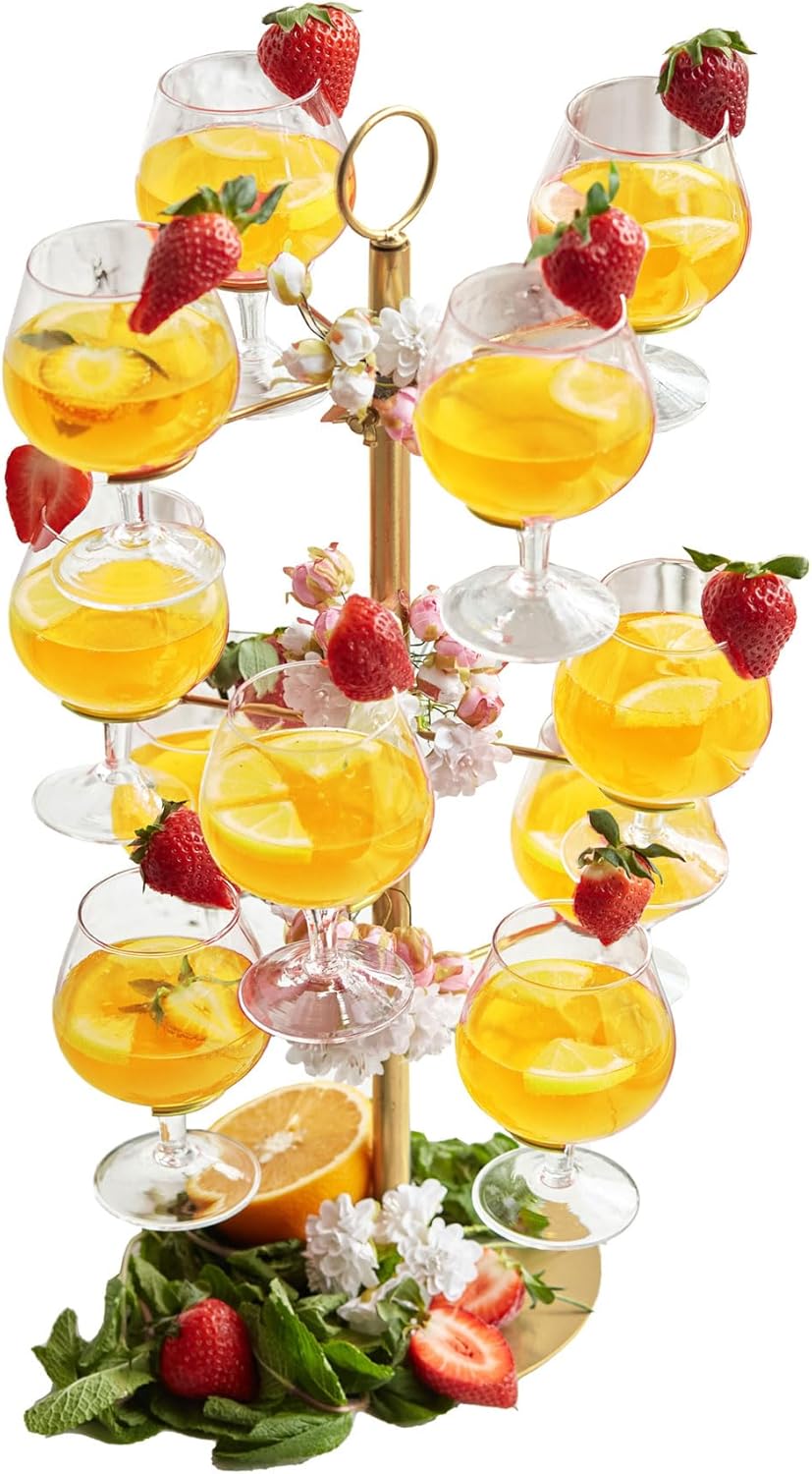 Amazon.com: Cocktail Tree Stand, Metal Drink Tower, 3 Tier - 12 Holders ...