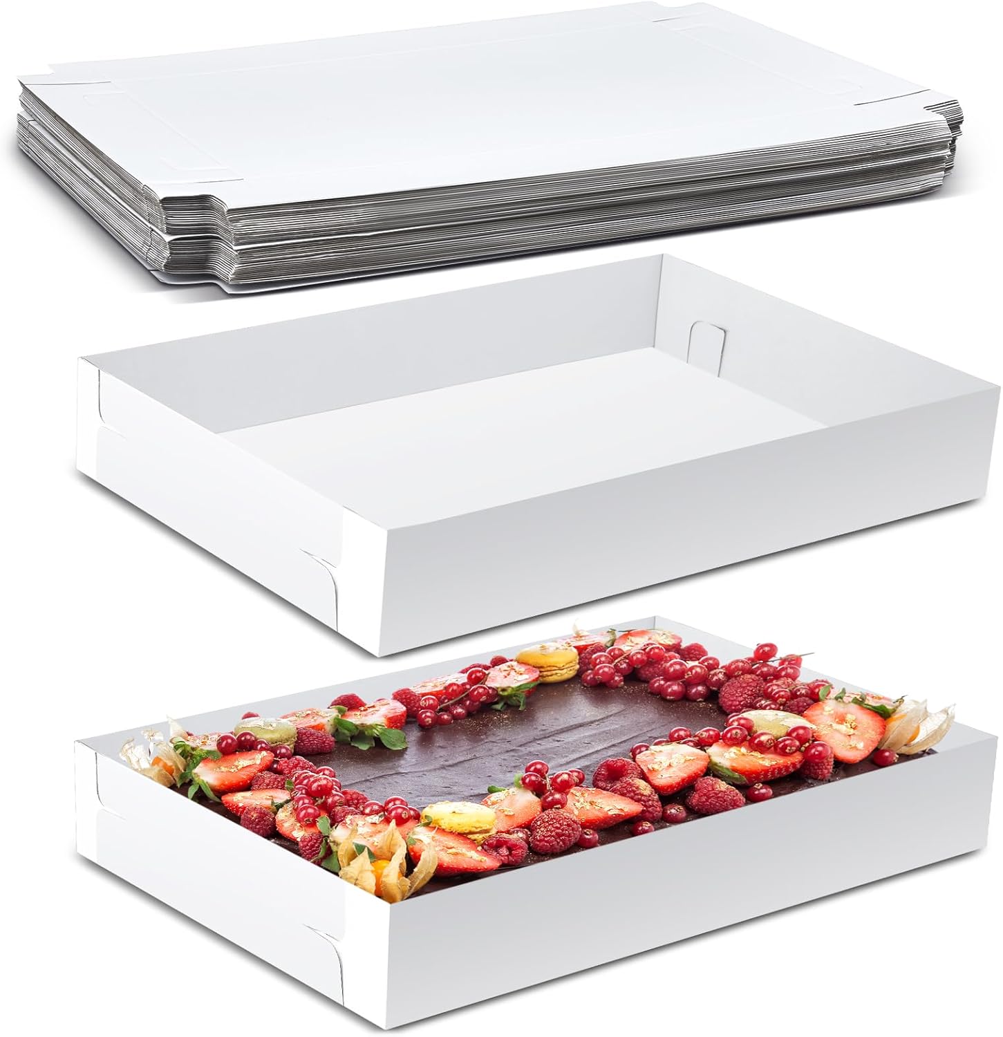 Amazon.com: Ziliny 40 Pcs Non Window Cake Box Corrugated Trays 28 x 18 ...