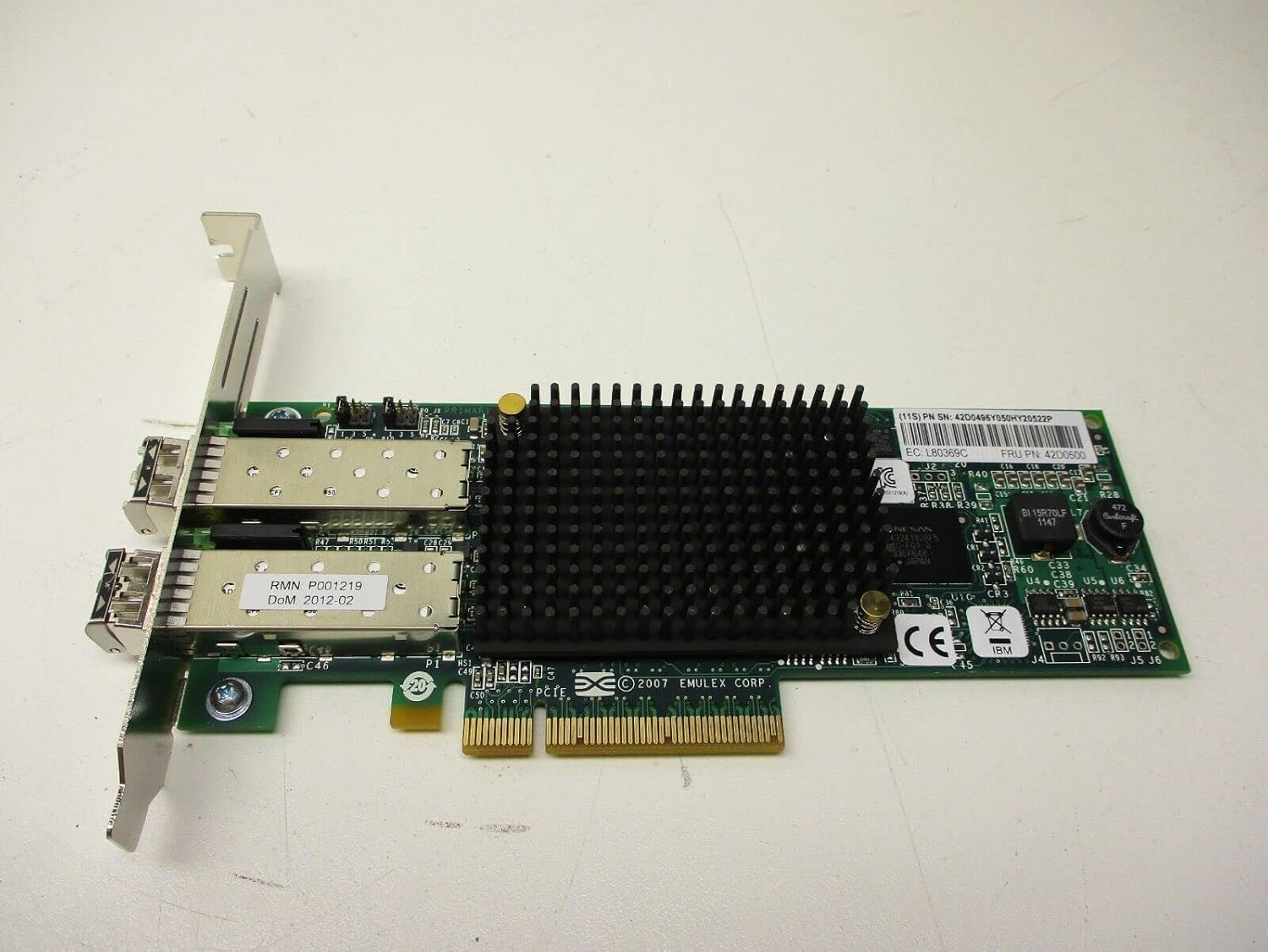 Amazon.com: IBM Emulex Lpe12002 8Gb Dual Port Fc Pci-E HBA Card ...