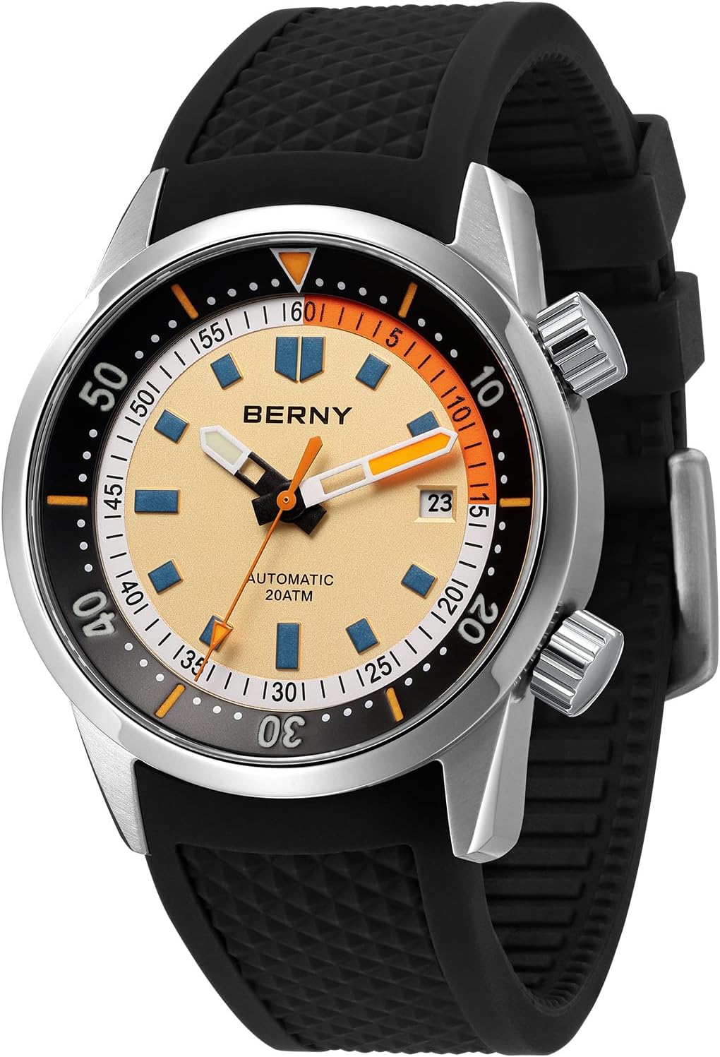 Amazon | BERNY ダイバーズウォッチ 腕時計 メンズ メンズウォッチ メンズダイビングウォッチ 自動巻き腕時計 メンズ 20ATM防水 サファイアガラス 超高輝度ダイバーズウォッチ ...