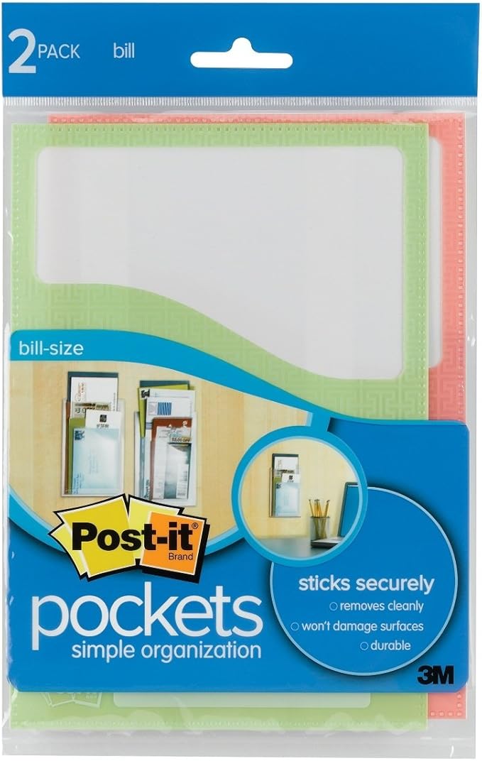 Amazon.com : Post-it Wall Pockets, Medium, 5-3/8 x 7-7/8-Inches ...