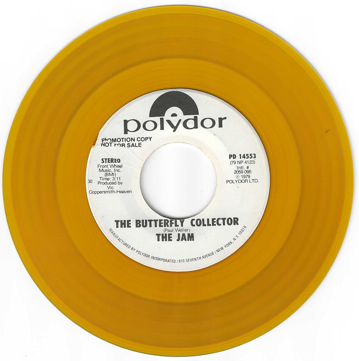 Amazon.com: The Jam "The Butterfly Collector" 7" (White Label) (Colored ...