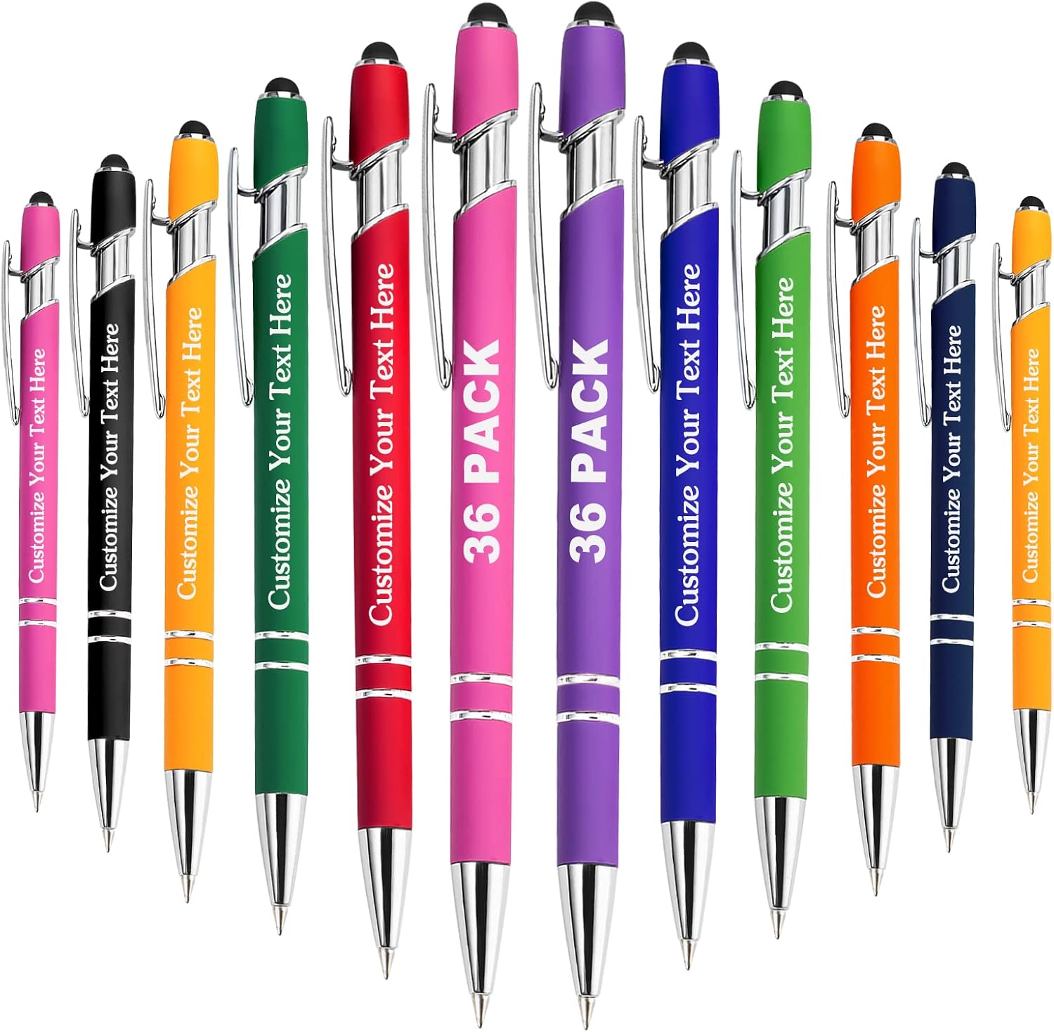 Amazon.com : Personalized Pens Bulk Custom Ballpoint Pens with Stylus ...