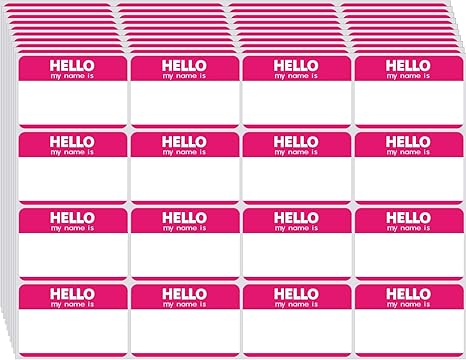 Amazon.com: Zacool 480 Pcs Pink Name Tag Stickers (3"x 2 ...