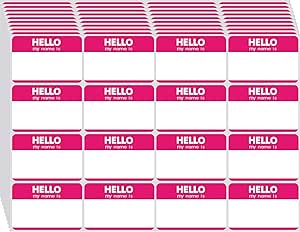 Amazon.com: Zacool 480 Pcs Pink Name Tag Stickers (3"x 2 ...