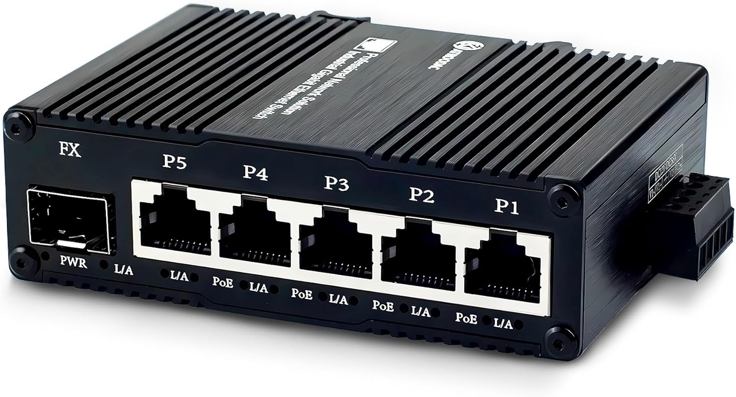 Mini Industrial 5 Port Gigabit PoE Switch with SFP Philippines | Ubuy