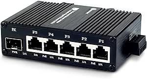 Amazon.com: Atroodac Mini Industrial 5 Port Gigabit PoE Switch with SFP ...