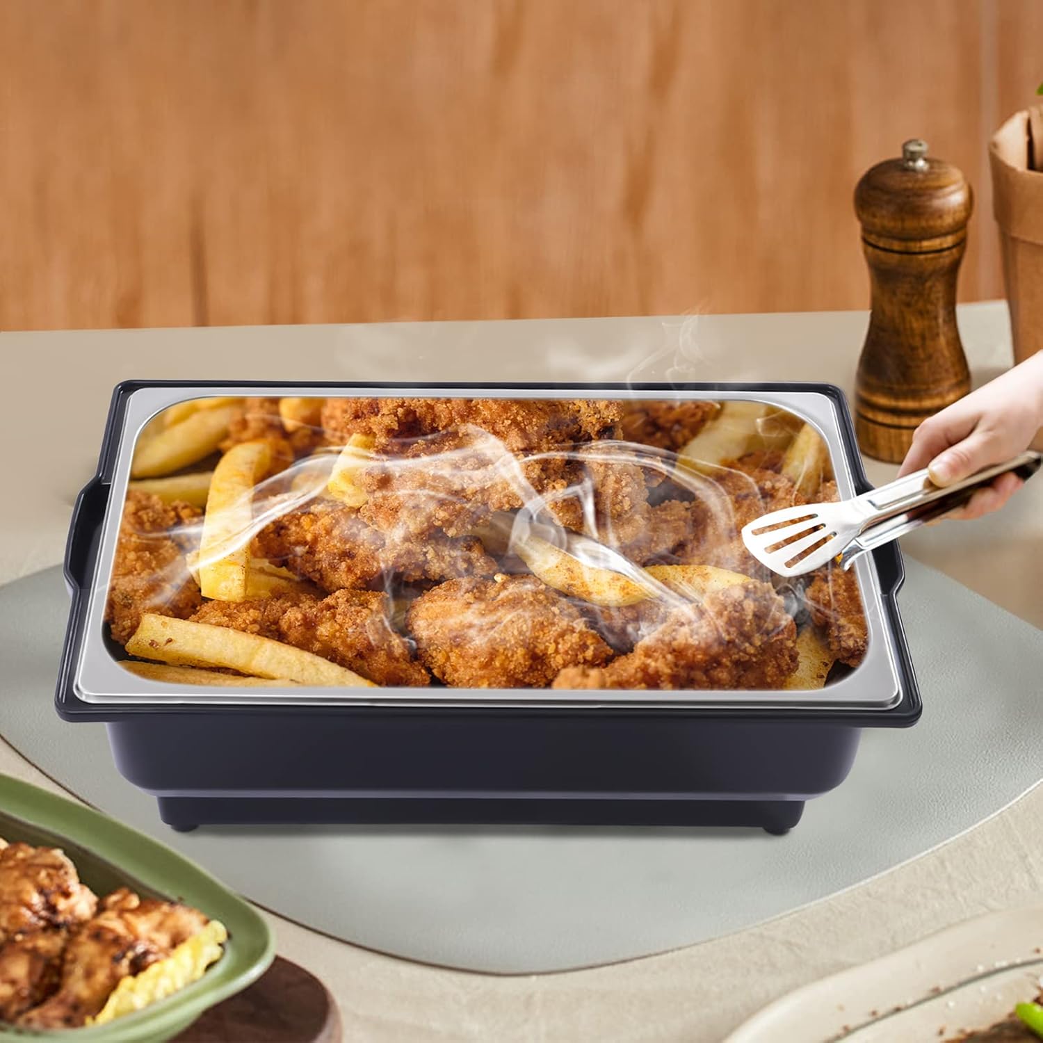 Amazon.com: KIOPOWQ 9L/ 9QT Electric Chafing Dish Chafer Cover Buffet ...