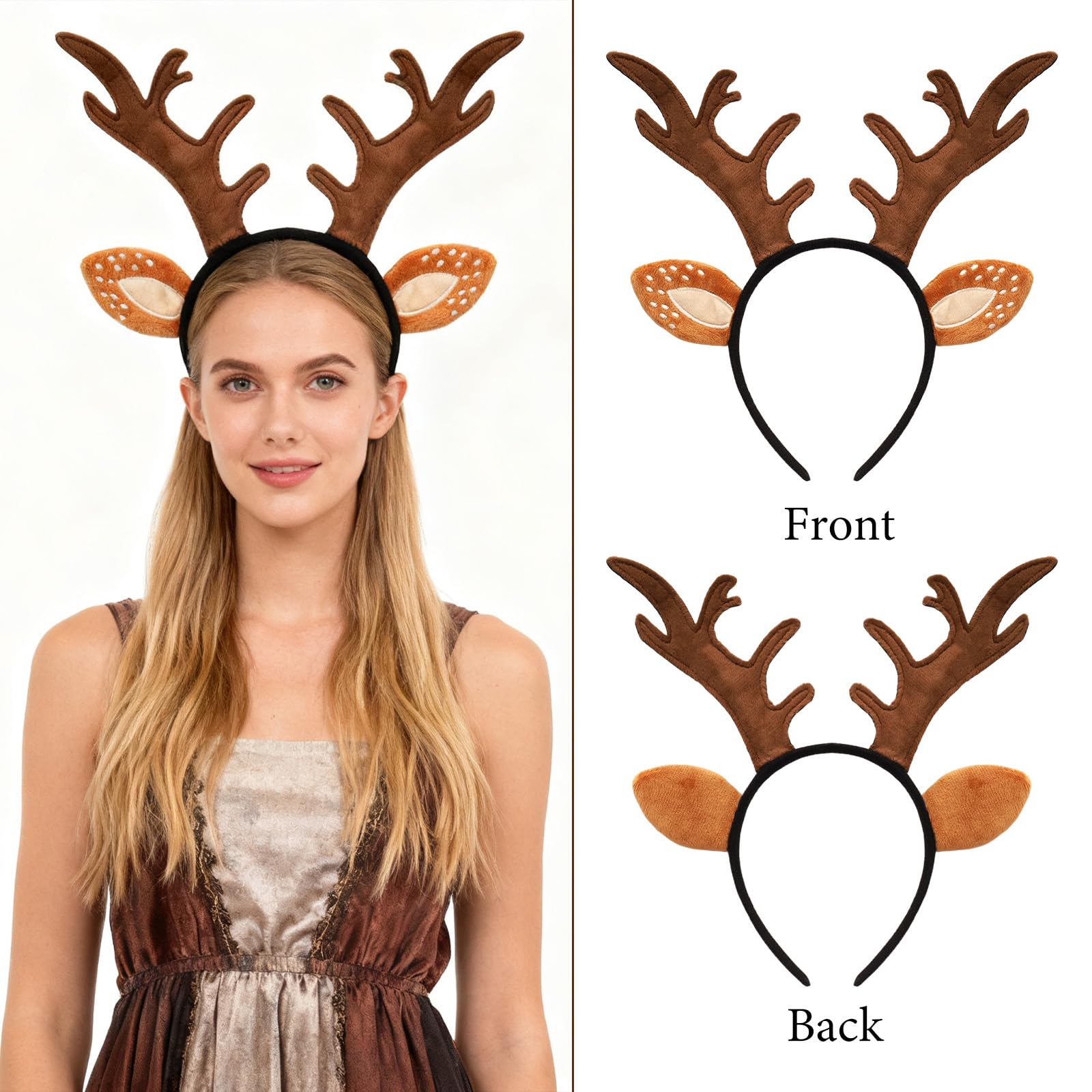 Snapklik.com : Deer Antlers Headband, Cute Reindeer Horns Ears Headband ...