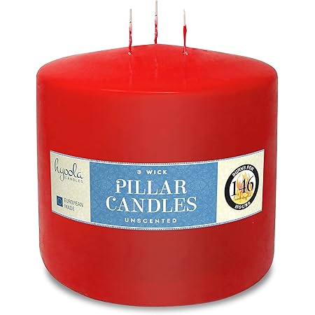 HYOOLA White Three Wick Large Candle - 6 x 6 Inch - Unscented Big ...
