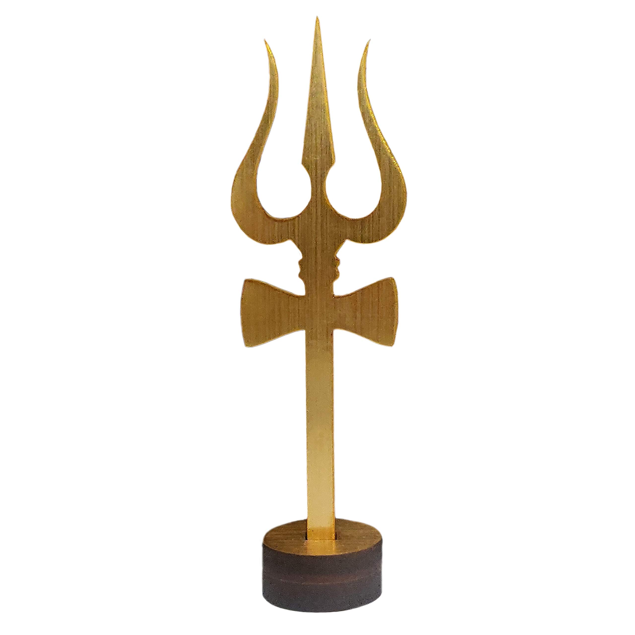 Buy Divya Mantra Sri Shiva Trishul (Trident) Damru with Wooden Stand ...