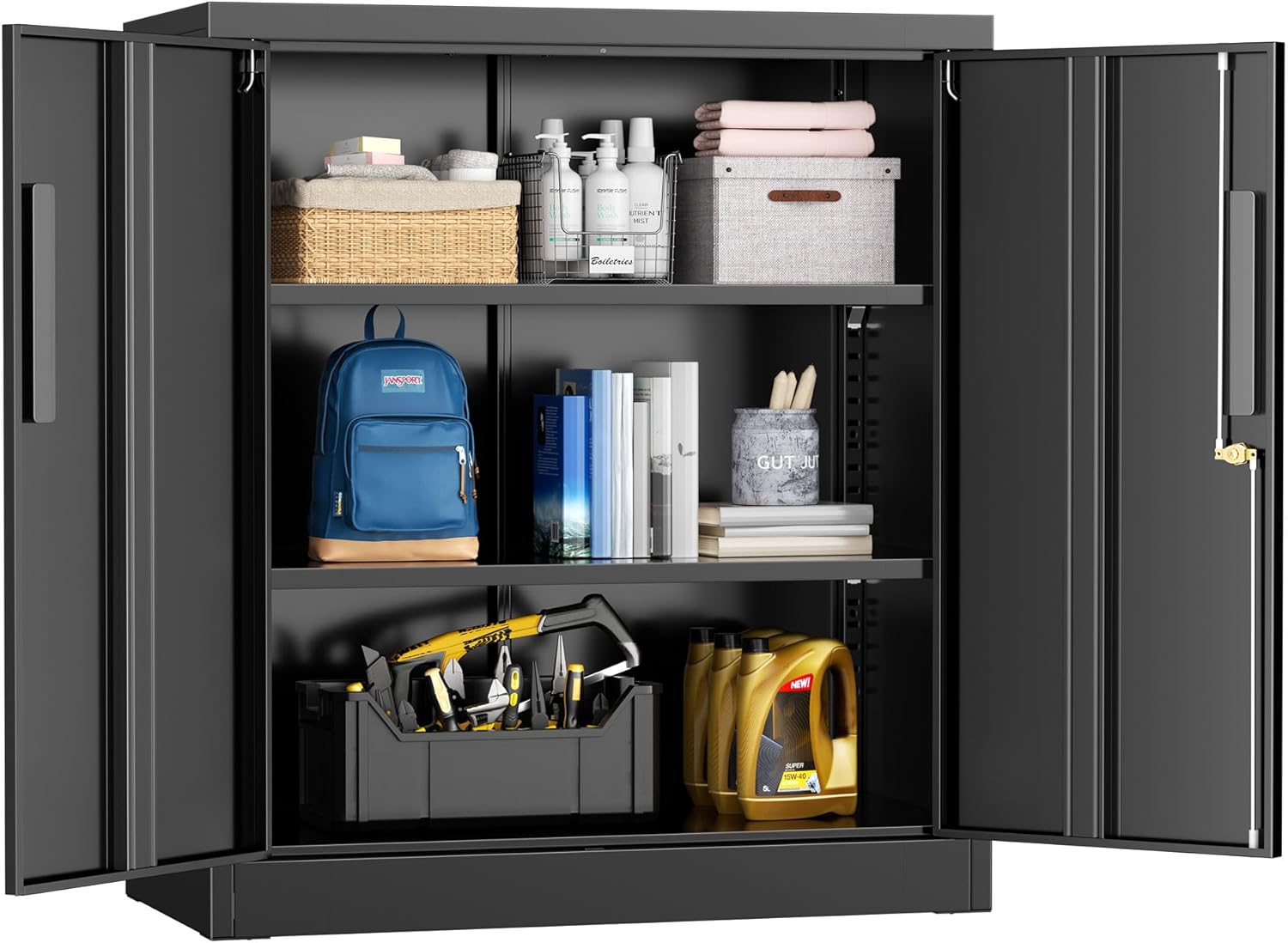 Amazon.com: Superday Locking Metal Cabinet, 36"×32"×16" Lockable Steel ...
