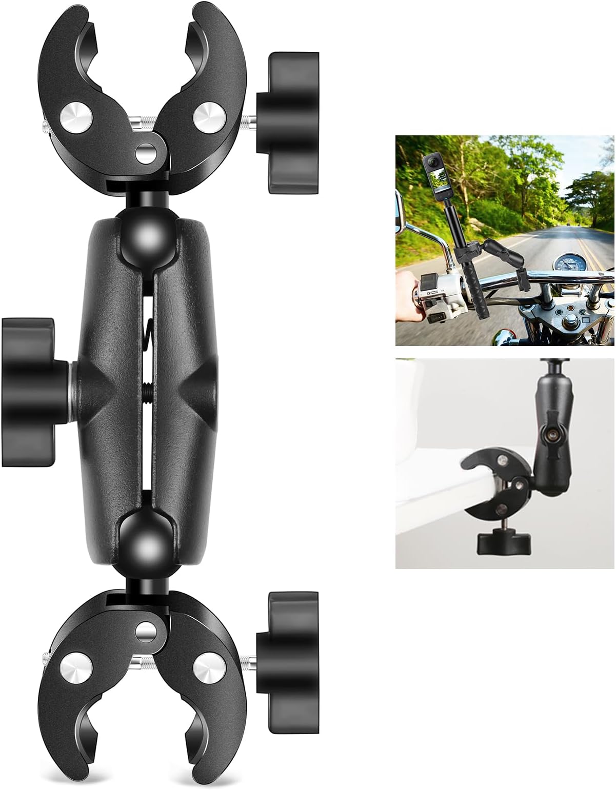 Double Super Crab Clamp Motorcycle Handlebar Tap Sport Camera Pipe ...