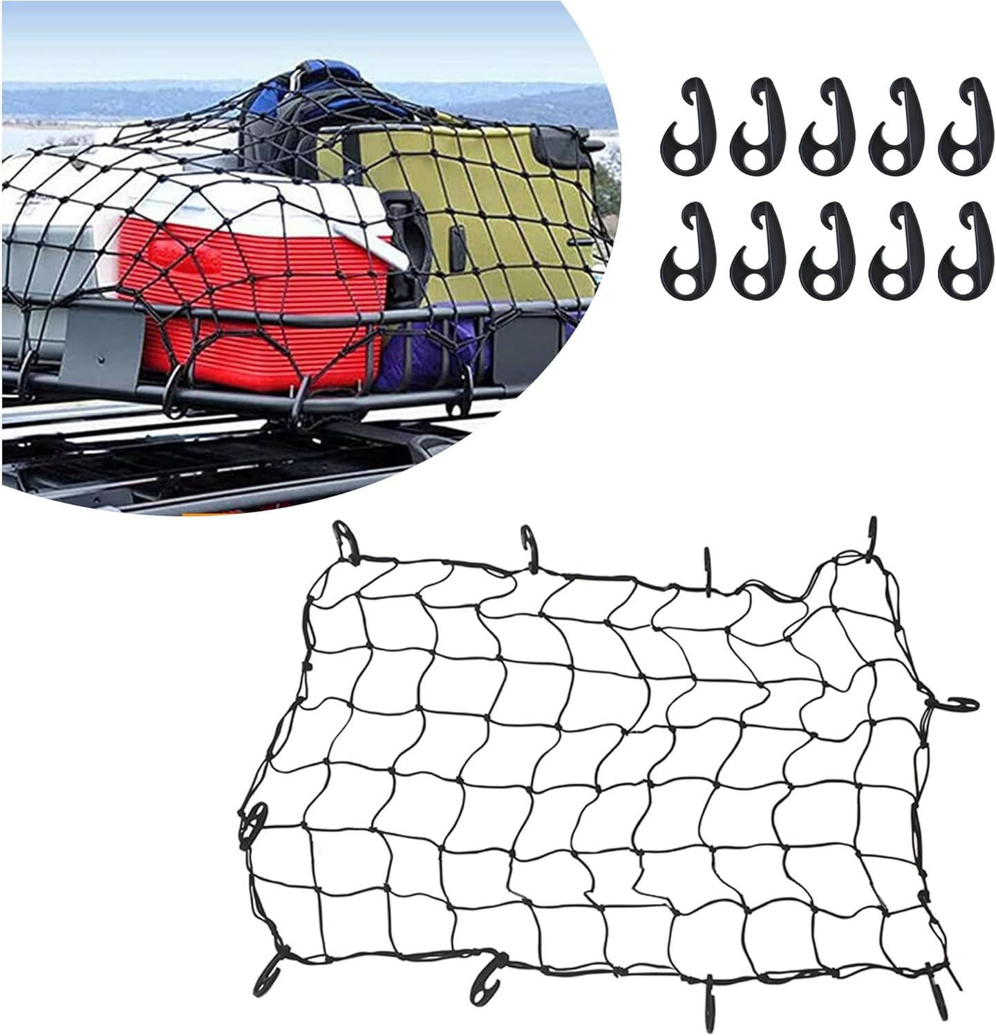 Amazon.com: Car Cargo Net - 47 x 31.5 Large Capacity Elastic Truck Bed ...