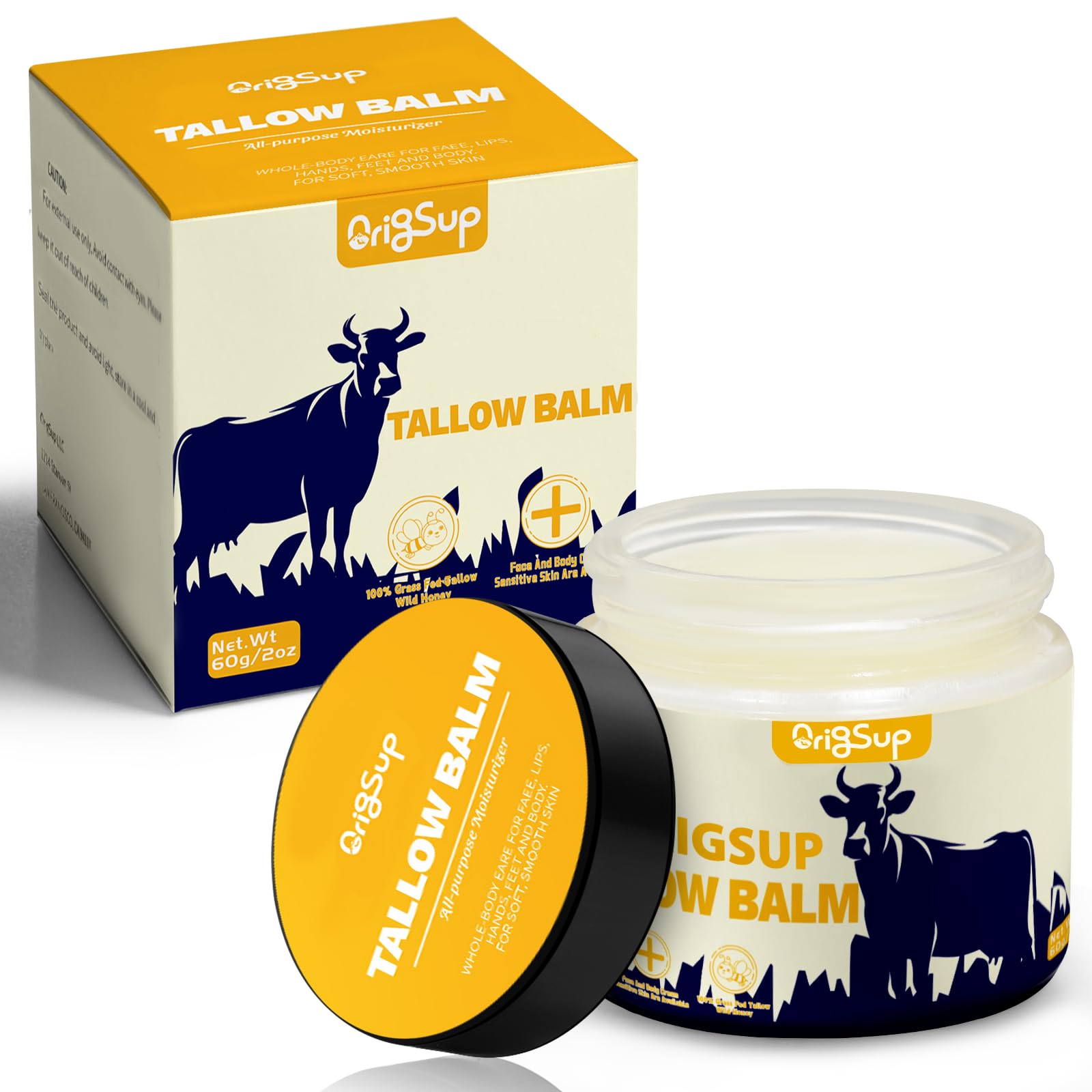Amazon.com: Chialing Beef Tallow Balm for Skin Care - All Natural ...