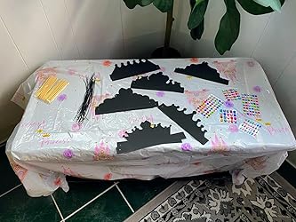 Amazon.com: 80 Pcs Crafts Crowns Set Scratch DIY Paper Crowns with ...