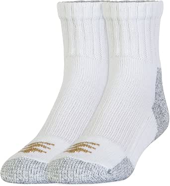 PowerSox Men's Heavyweight Quarter Socks with Moisture Control, 2 Pairs ...