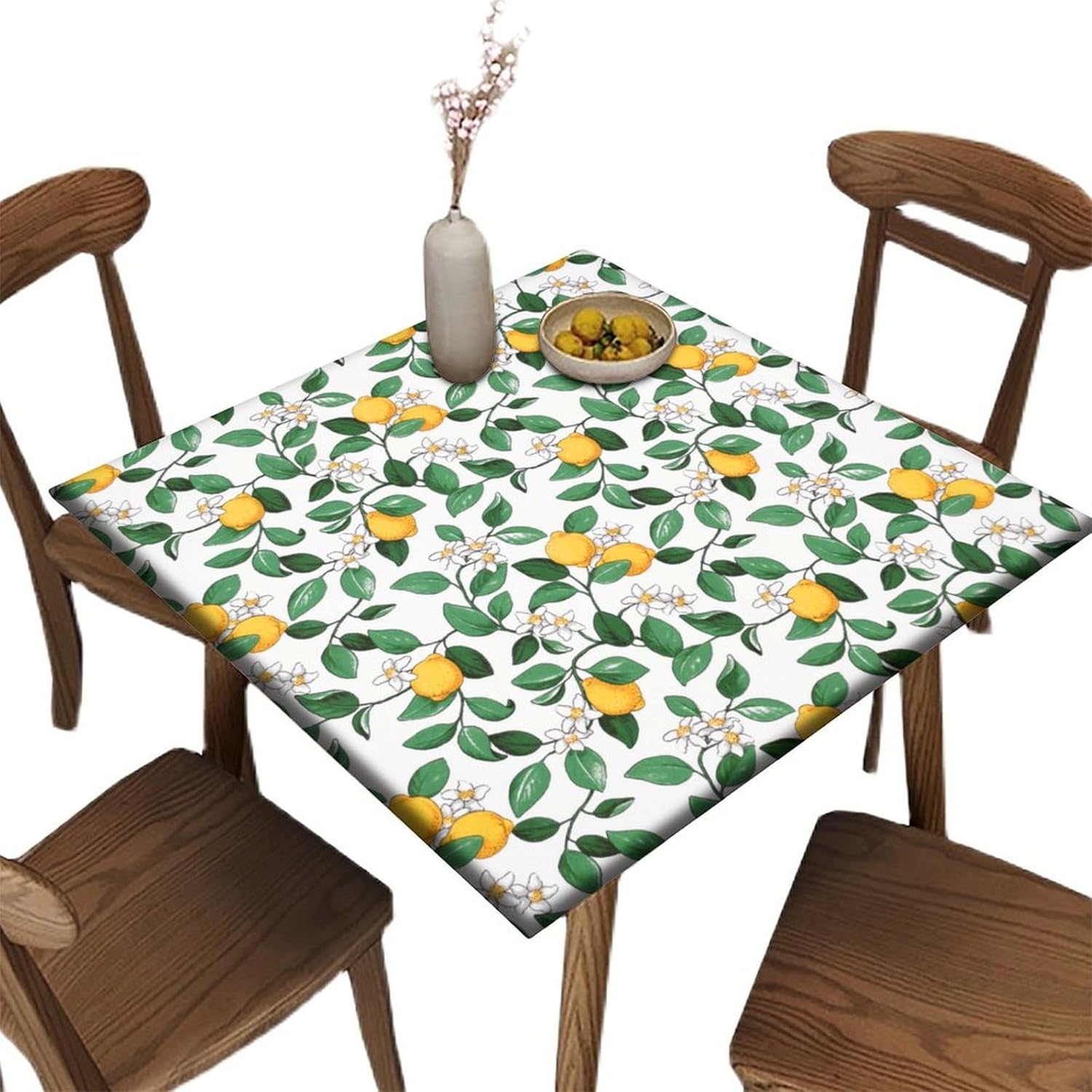 Amazon.com: Elastic Edge Fitted Card Table Size Tablecloths, Lemon ...