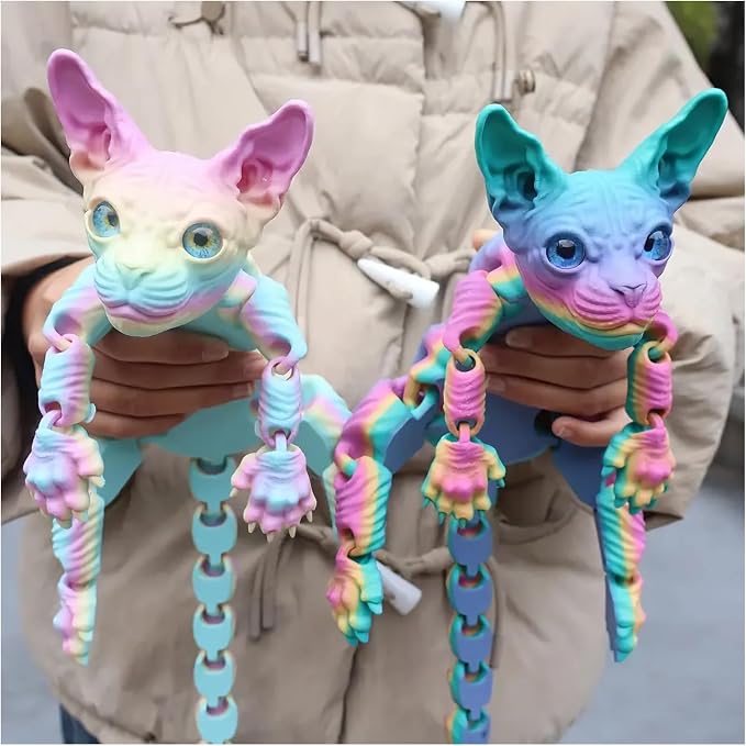 Amazon.com: 3D Printed Articulated Cat Figure 23cm/9.06inch Realistic ...