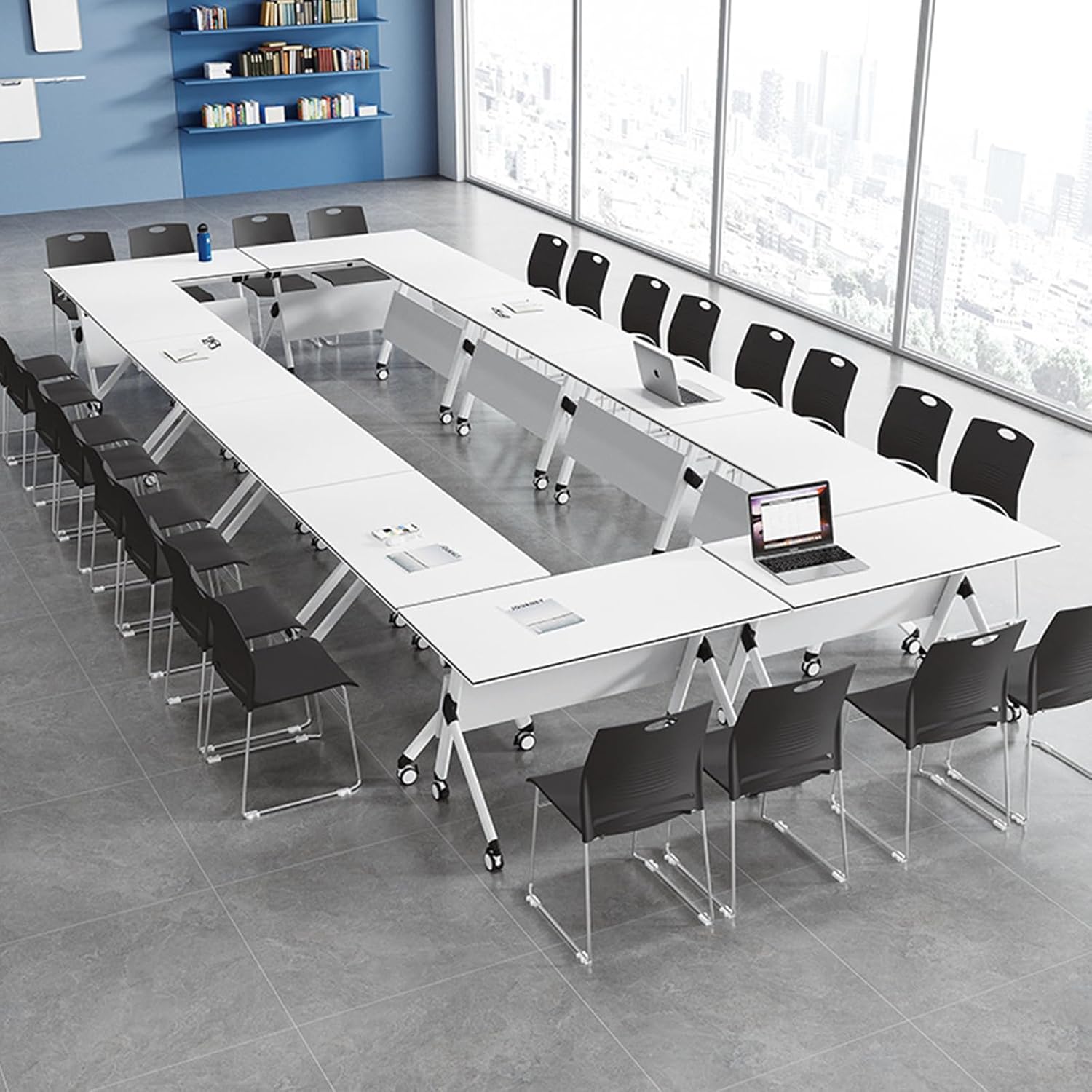 Amazon.com: Folding Conference Room Tables with Wheels, 6 Pack Modern ...