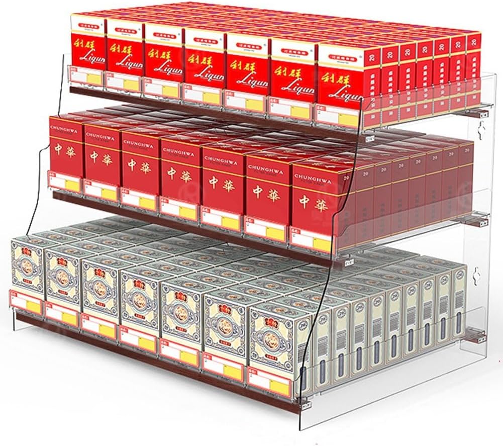 Amazon.co.jp: 3-Tier Cigarette Shelves For Stores, Wall Mounted Tiered ...