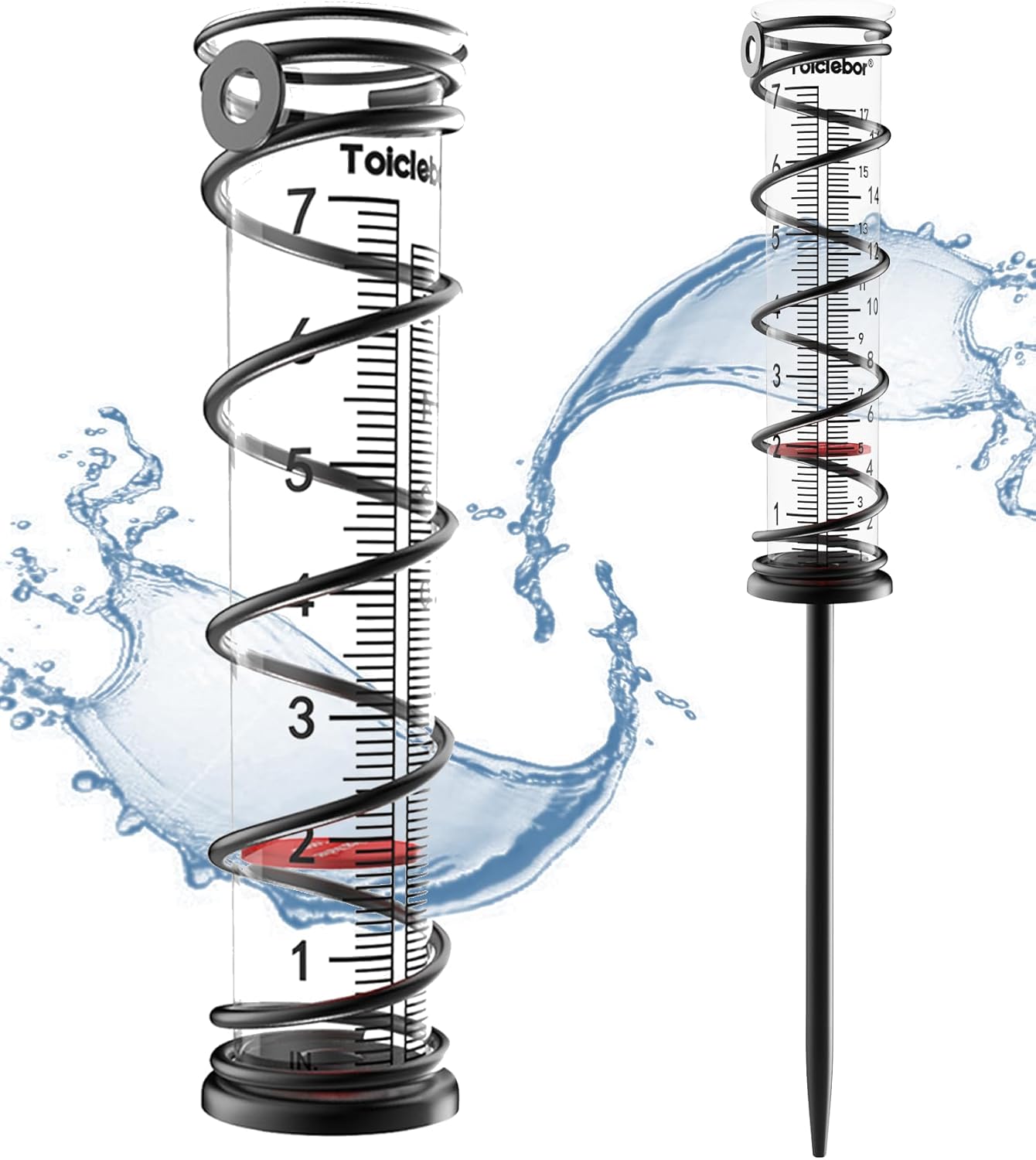 Rain Gauge Outdoor,Accurate Glass Tube with Metal Barbados | Ubuy