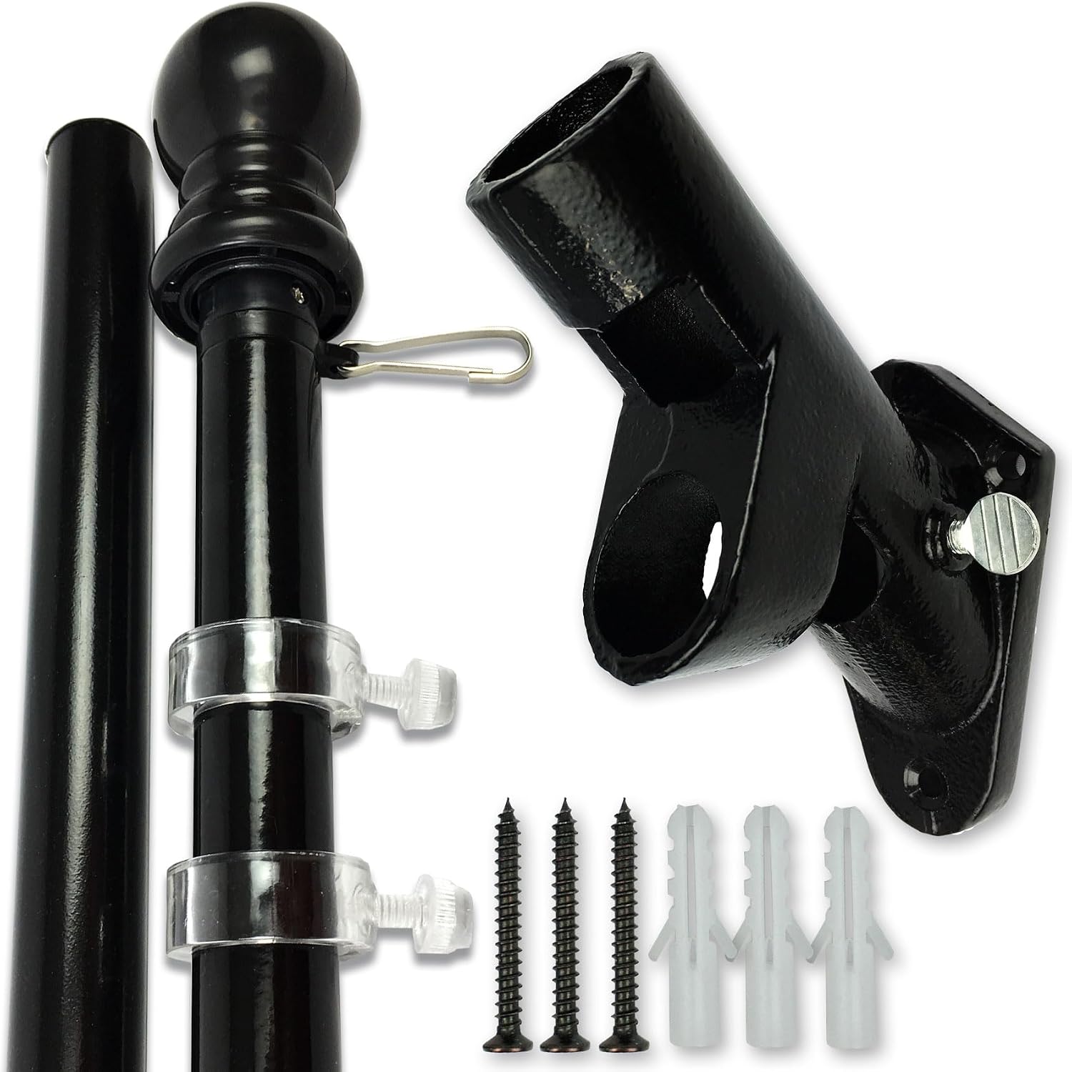 Amazon.com : Patriot™ Flag Pole and Rogue™ Bracket Kit - Classic Black ...
