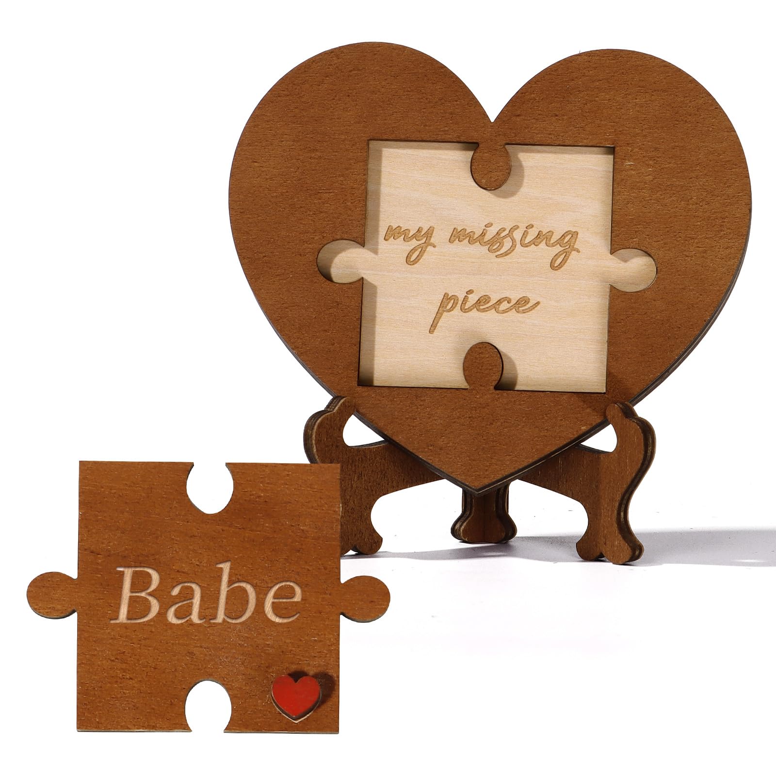 Missing Heart Puzzle Piece Missing Piece Heart Puzzle On Wooden