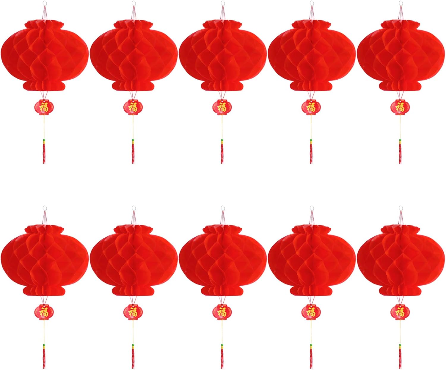 Amazon.com: 10 Pcs Chinese New Year Lanterns Red Lanterns Set of 10 for ...