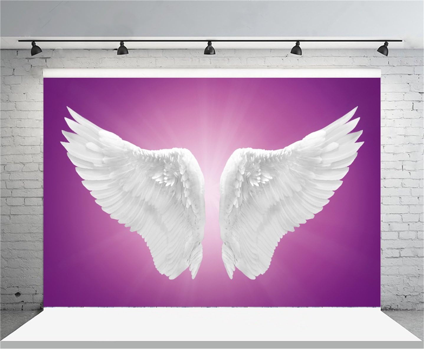 Amazon.com : 7X5FT Colorful Wings Backdrop Blue Bokeh Stars Angel Wings ...