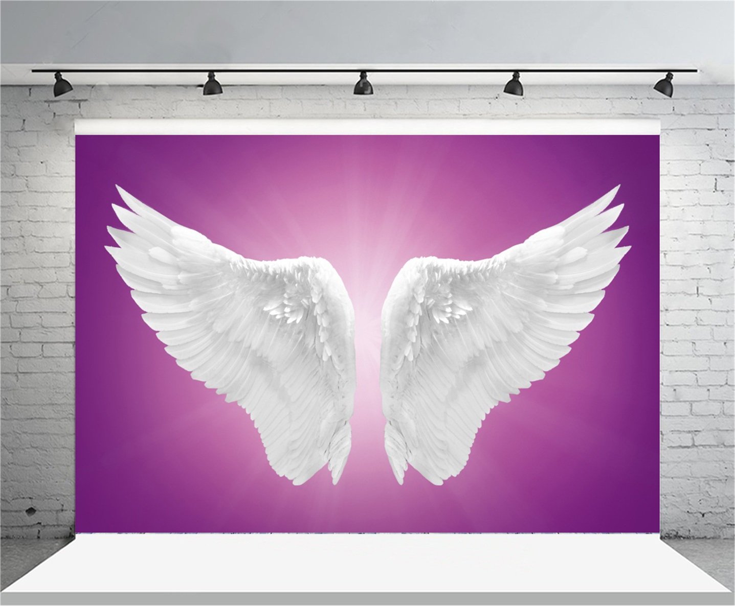 Amazon.com : AOFOTO 7x5ft White Angel Wings Backdrop Dreamy Pure ...