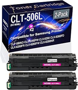 Amazon.com: 2-Pack (Magenta) Compatible High Yield CLT-506L (CLT-M506L) Printer Toner Cartridge ...
