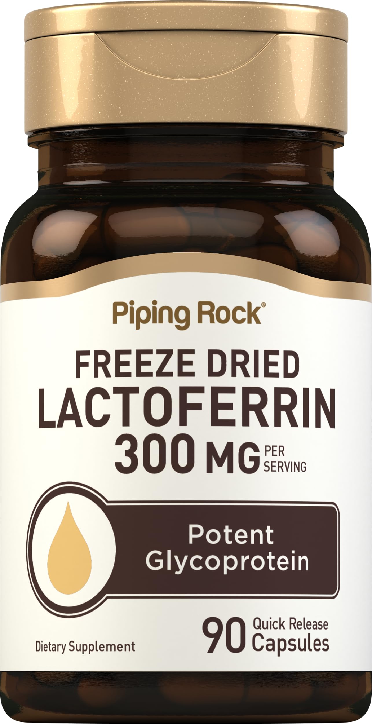 Amazon.com: Piping Rock Lactoferrin Supplements | 300mg | 90 Capsules ...