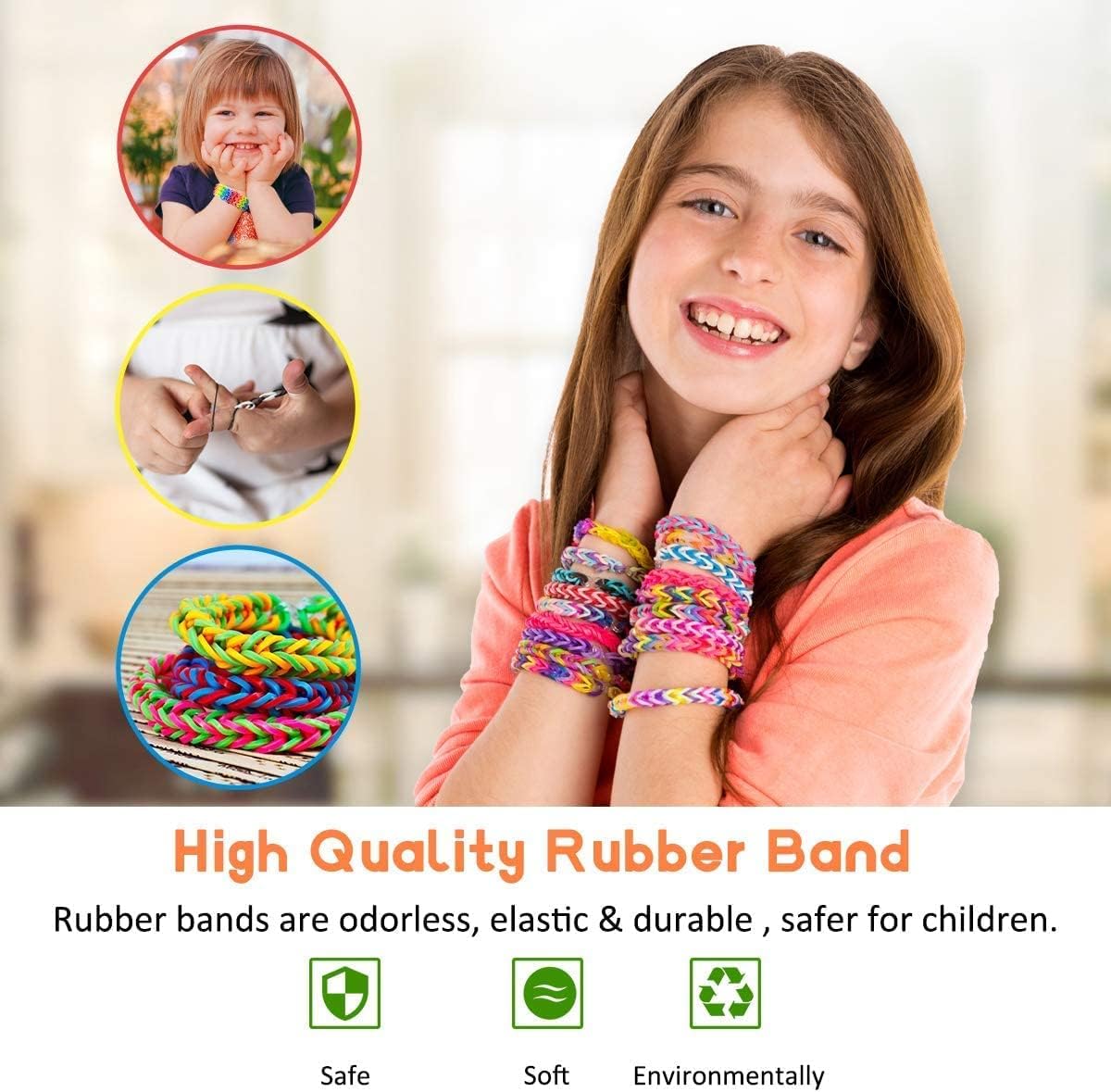 2000+ Loom Bands Kit, 25 Colors Loom Rubber Bands for DIY Refill Making ...